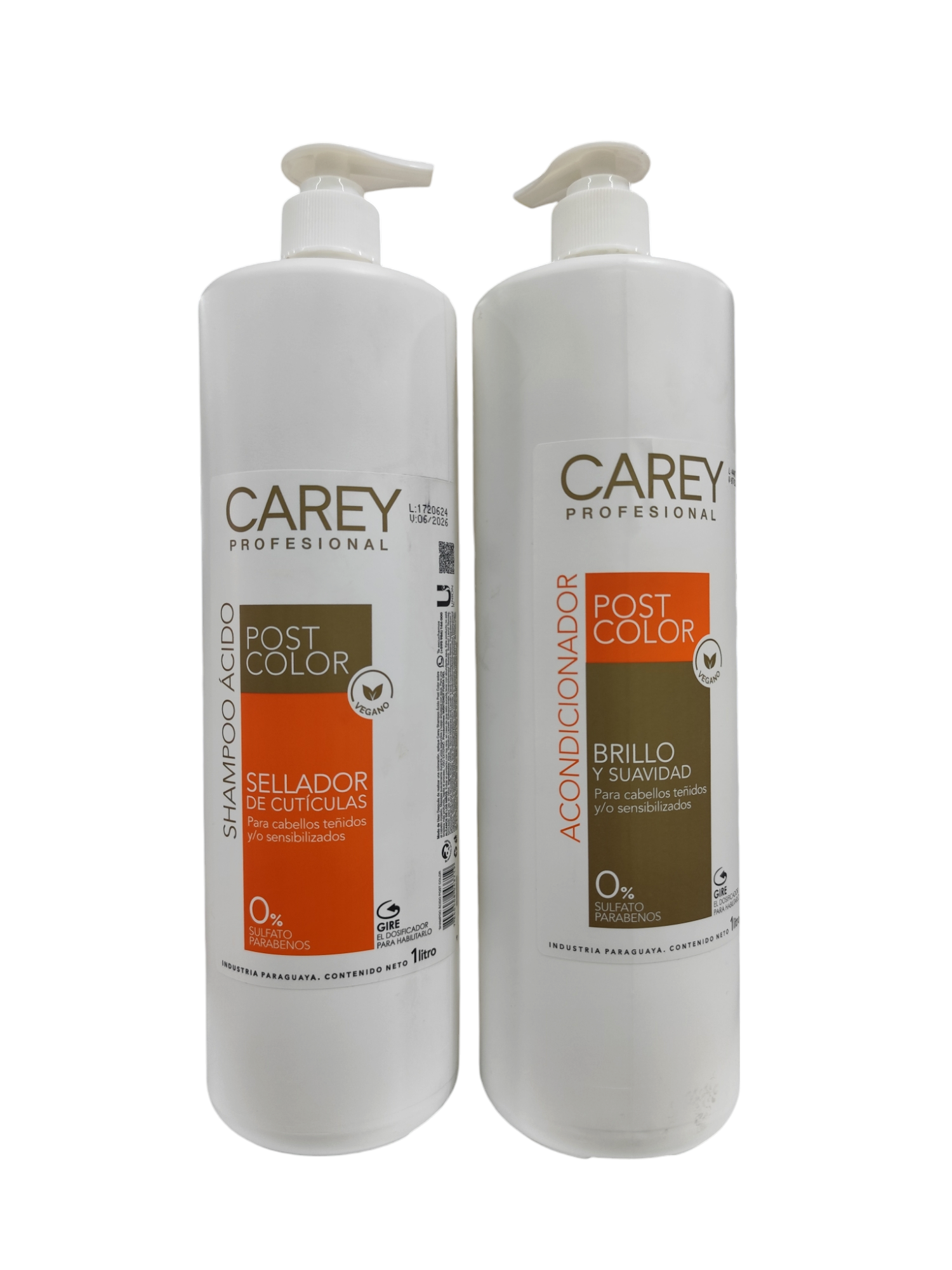 CAREY PROFESIONAL Nuevo Shampoo y acondicionador Post Color 1LTS Nuest
